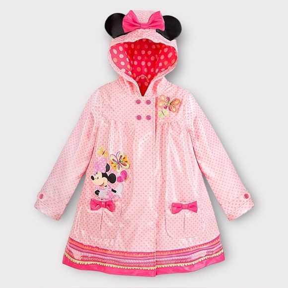 Disney | Jackets & Coats | The Disney Store Minnie Mouse Pink Rain ...